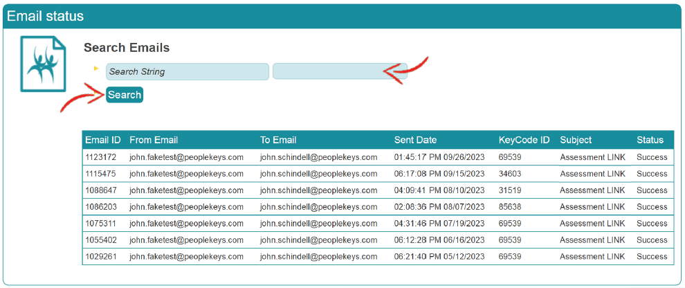 Email Status View – PeopleKeys